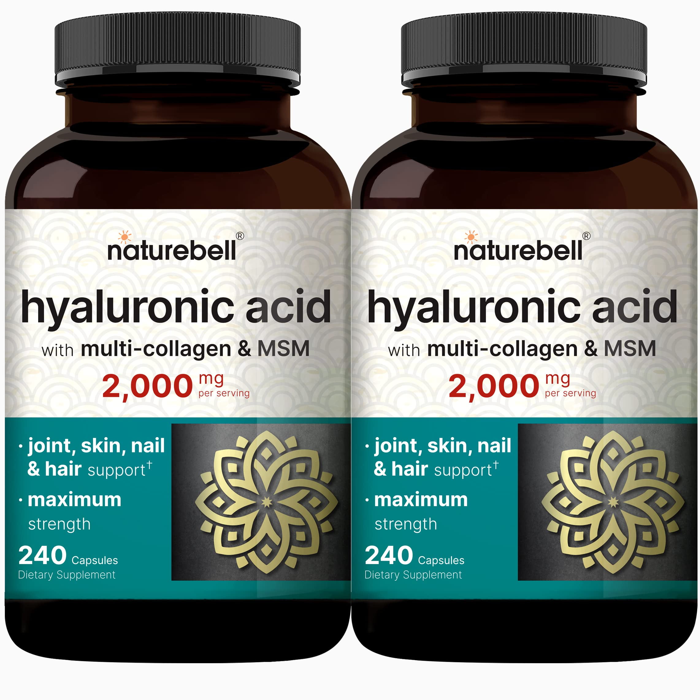 Suplementos de ácido hialurónico NatureBell 2000 mg 480 cápsulas ...