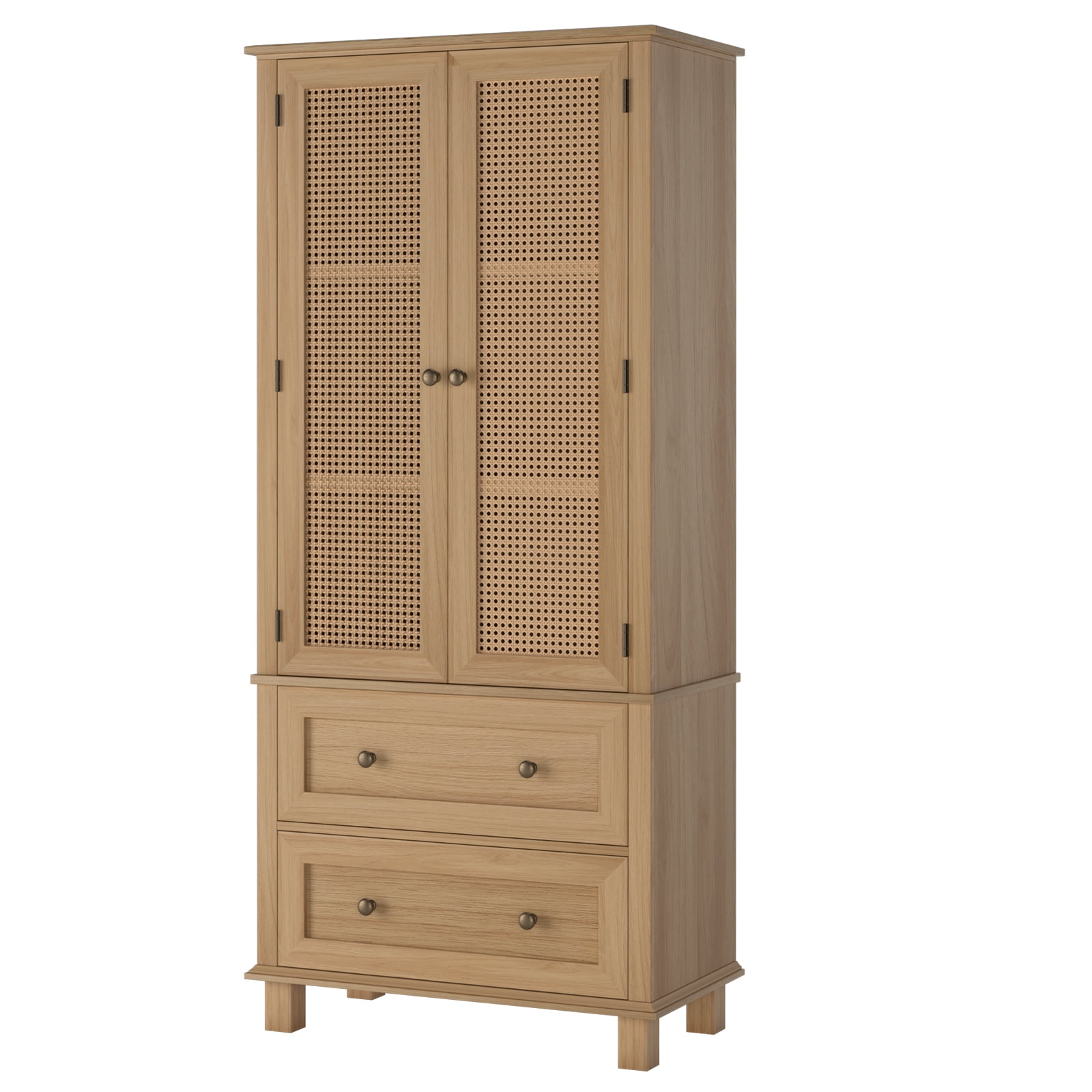 Homfa Storage Cabinet with Rattan Doors, Tall Cabinet Rattan Cabinet ...
