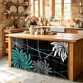 Bohemian Teal Floral Cabinet Curtains 32"Wx55"L, Modern Artistic Boho ...