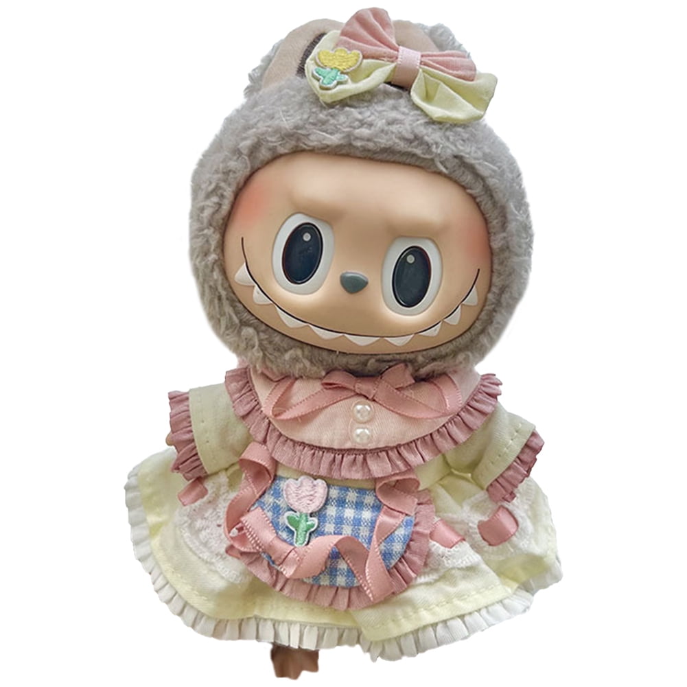 Mono Oso Ropa Cos Dibujos Animados Felpa Anime 17cm para Muñecas Labubu ...