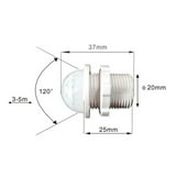 360 Degree Recessed PIR Ceiling Occupancy Motion Sensor Detector Light ...