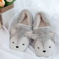 Cozy Fox Fleece Animal Slippers for Women,Fuzzy Indoor Outdoor Vacation ...
