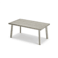 35 in Patio Rectangle Coffee Table with Wood Grain Texture, Gray ...