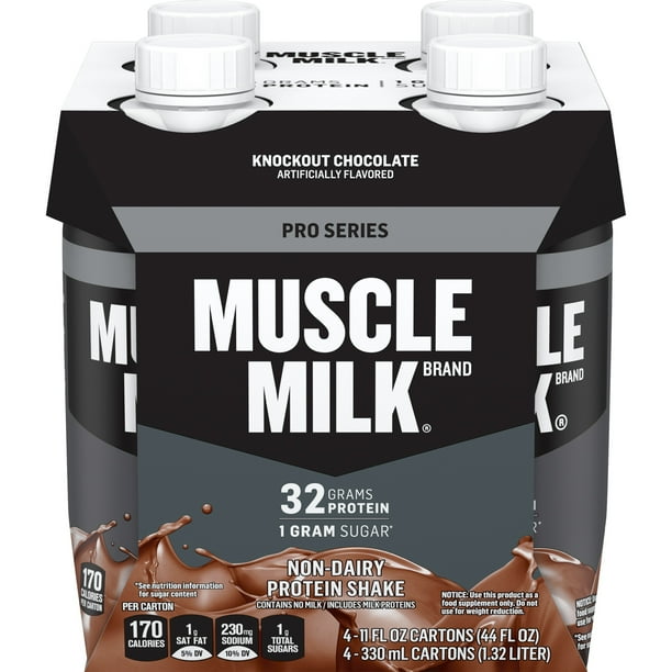 Muscle Milk Pro Series Protein Shake, 32g Protein, Knockout Chocolate ...