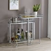 Viski Belmont Gold Stainless Steel Bar Cart with Mirror Shelves and ...