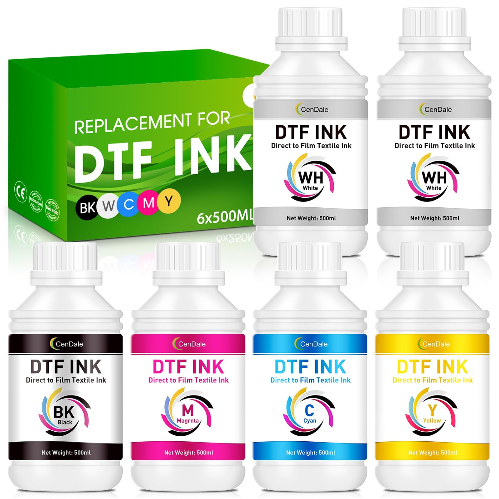 CenDale Premium DTF Ink 3000ML - DTF Transfer Ink for PET Film, Refill DTF Ink for Epson ET-8550 ...