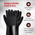 BBQ Gloves - Waterproof and Extreme Heat Resistant up to 932°F - Food ...