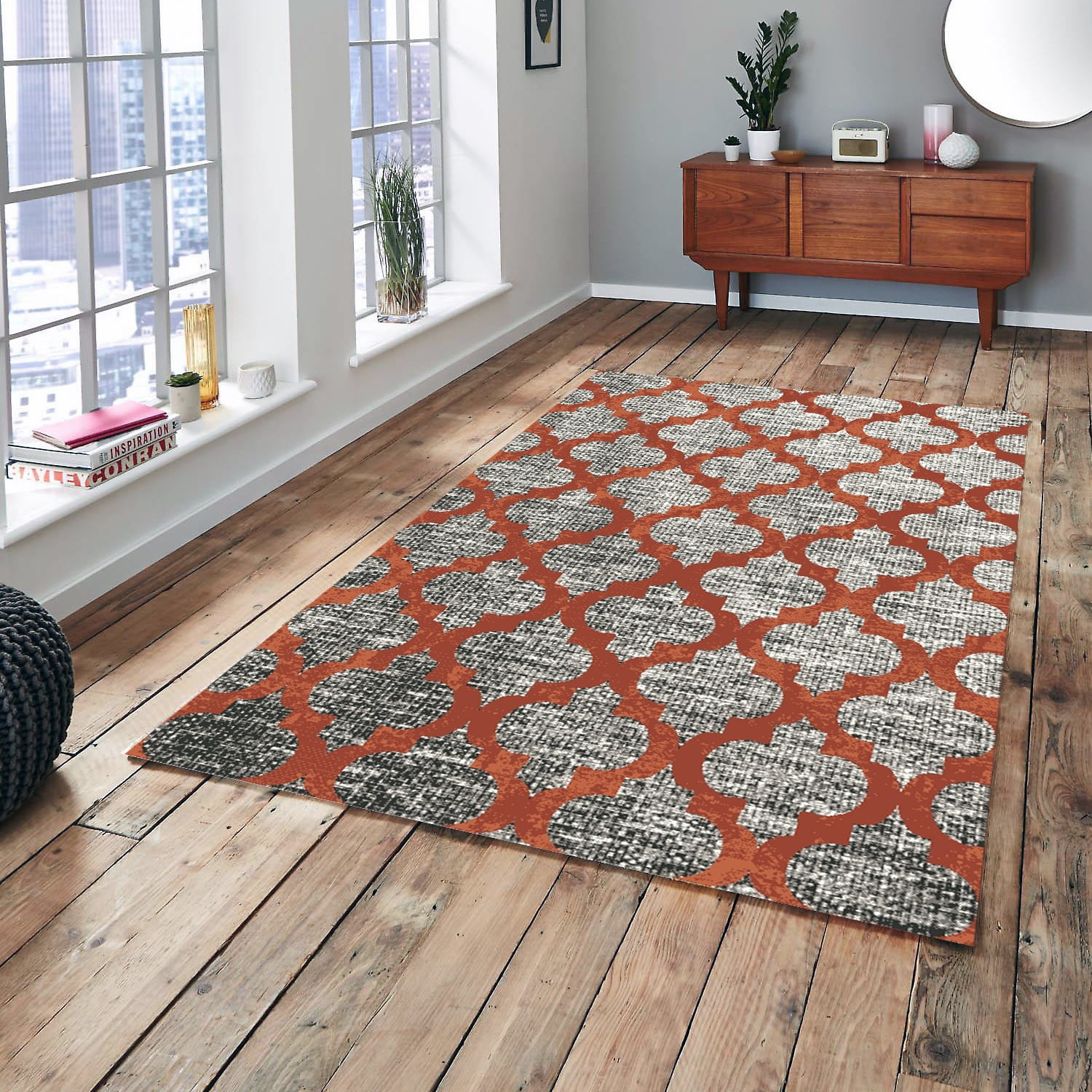 Geometric Trellis Pattern Area Rugs for Living Room Pierre Cardin ...