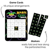 Big Dot of Happiness Colorful Mardi Gras Mask - Bingo Cards and Markers ...