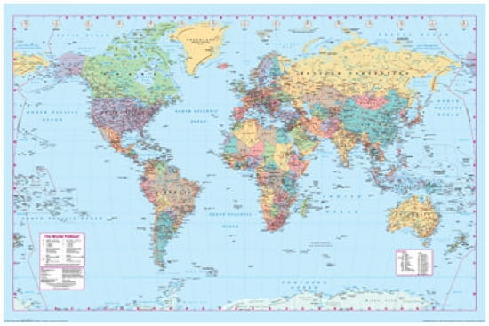 Maps - World Map 2 Poster (24 x 36) - Walmart.com