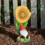 Mainstays Outdoor Sunflower Gnome Garden Statue, 6.25in L x 5in W x ...