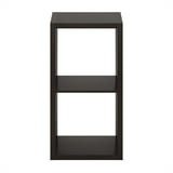 Furinno Wooden Office 2-Cube Storage Organizer, Dark Oak, Open Back ...