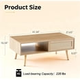 41.34‘’ Rattan Coffee Table with Storage, Boho Coffee Table with ...