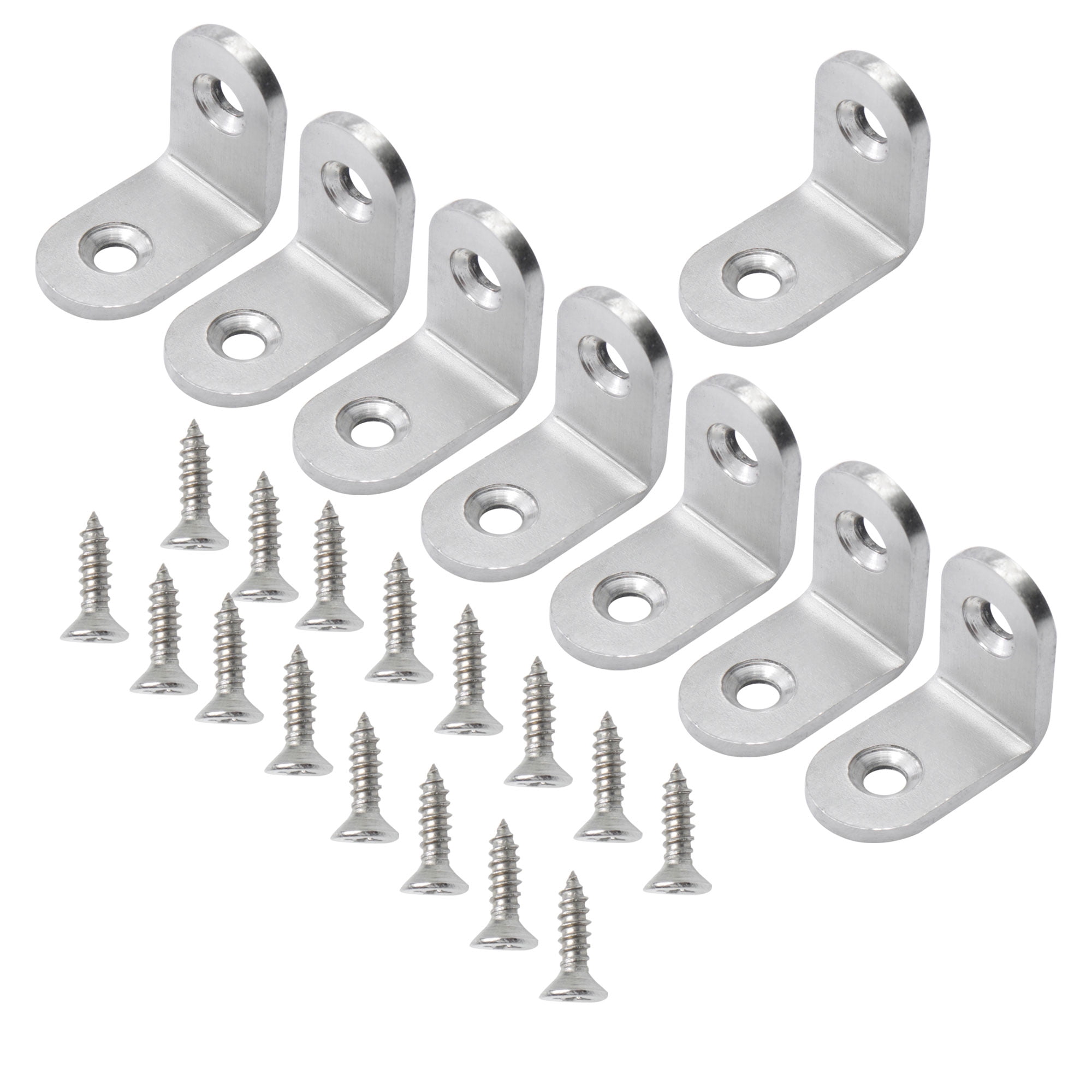 Uxcell 8pcs 25x25mm Stainless Steel L Shaped Right Angle Brackets With