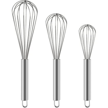 ReaNea Whisk Set Pack of 3 Stainless Steel 8" 10" 12" Whisks for ...
