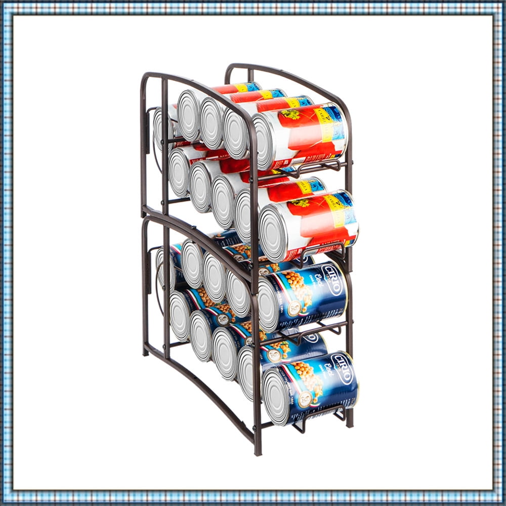 2 Pack Can Storage Rack Freestanding Stackable Can Storage Dispenser ...