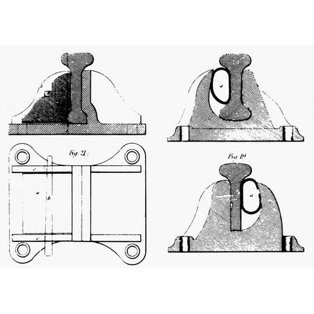 Railroad Track, 1830. /Nthe T-Rail, Invented By Robert Stephens In 1830 ...