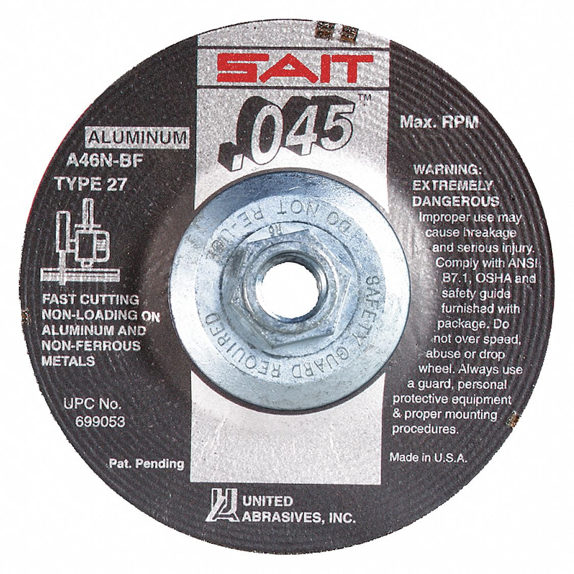 United Abrasives/Sait Abrasive Cut-Off Wheel,5" dia. 23307 - Walmart.com