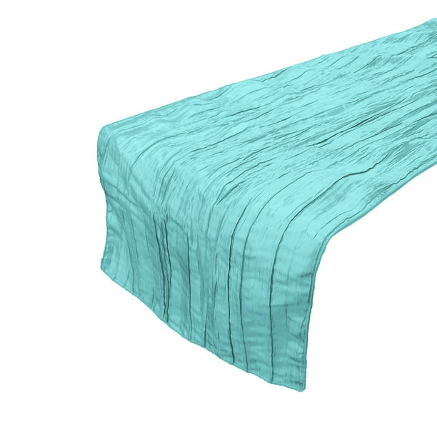 Crinkle Taffeta Crushed Style Decorative Table Runner Aqua - Walmart.com