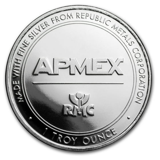 Republic Metals Corp. - 1 oz Silver Round - APMEX/RMC (.9999 Fine, Co ...