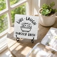 Bathroom Coffee Sign, Wood with Iron Stand, 5x5 in Square Decor ...