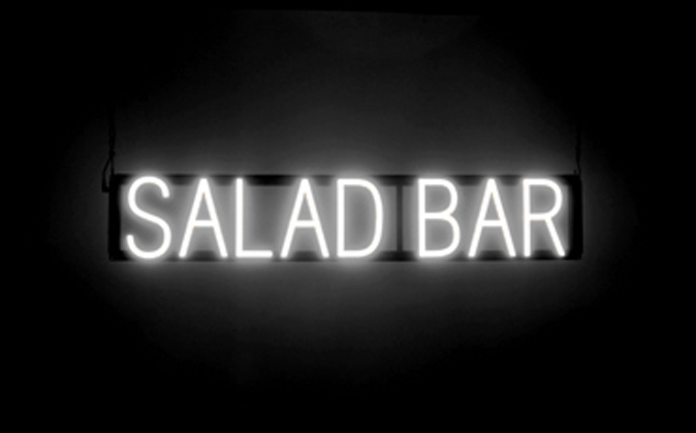 SpellBrite SALAD BAR LED Sign for Business. 34.3" x 6.3" White SALAD ...