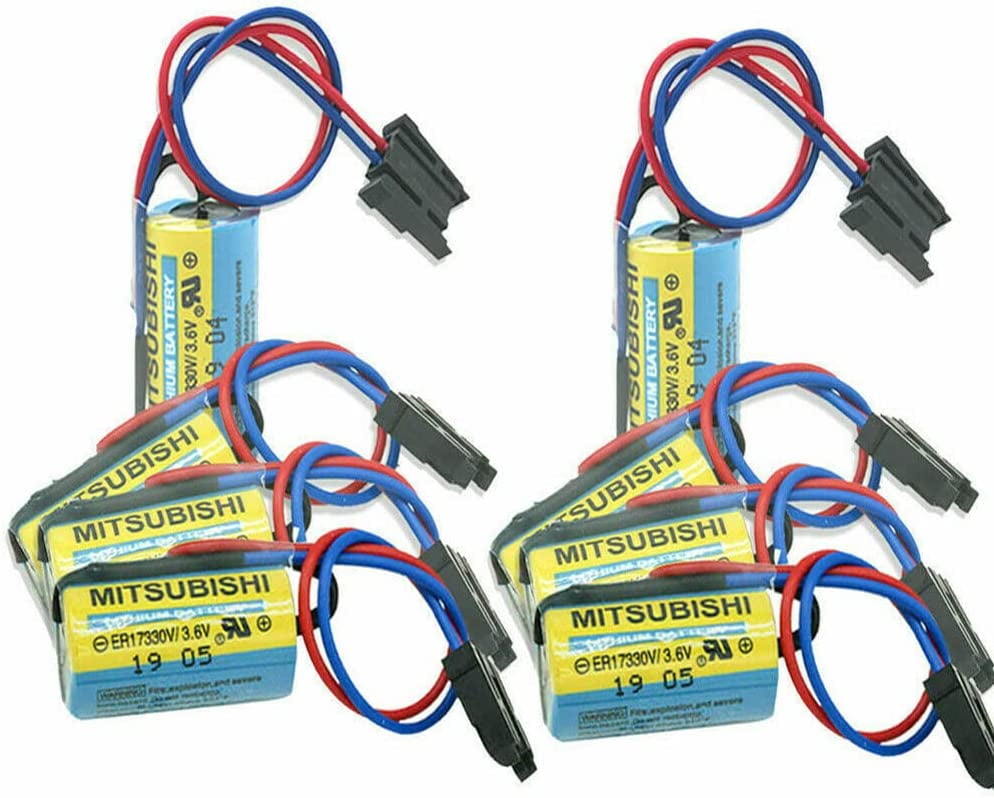 8 Pack A6BAT PLC Lithium Battery 3.6V for Servo A6bat ER17330V with ...