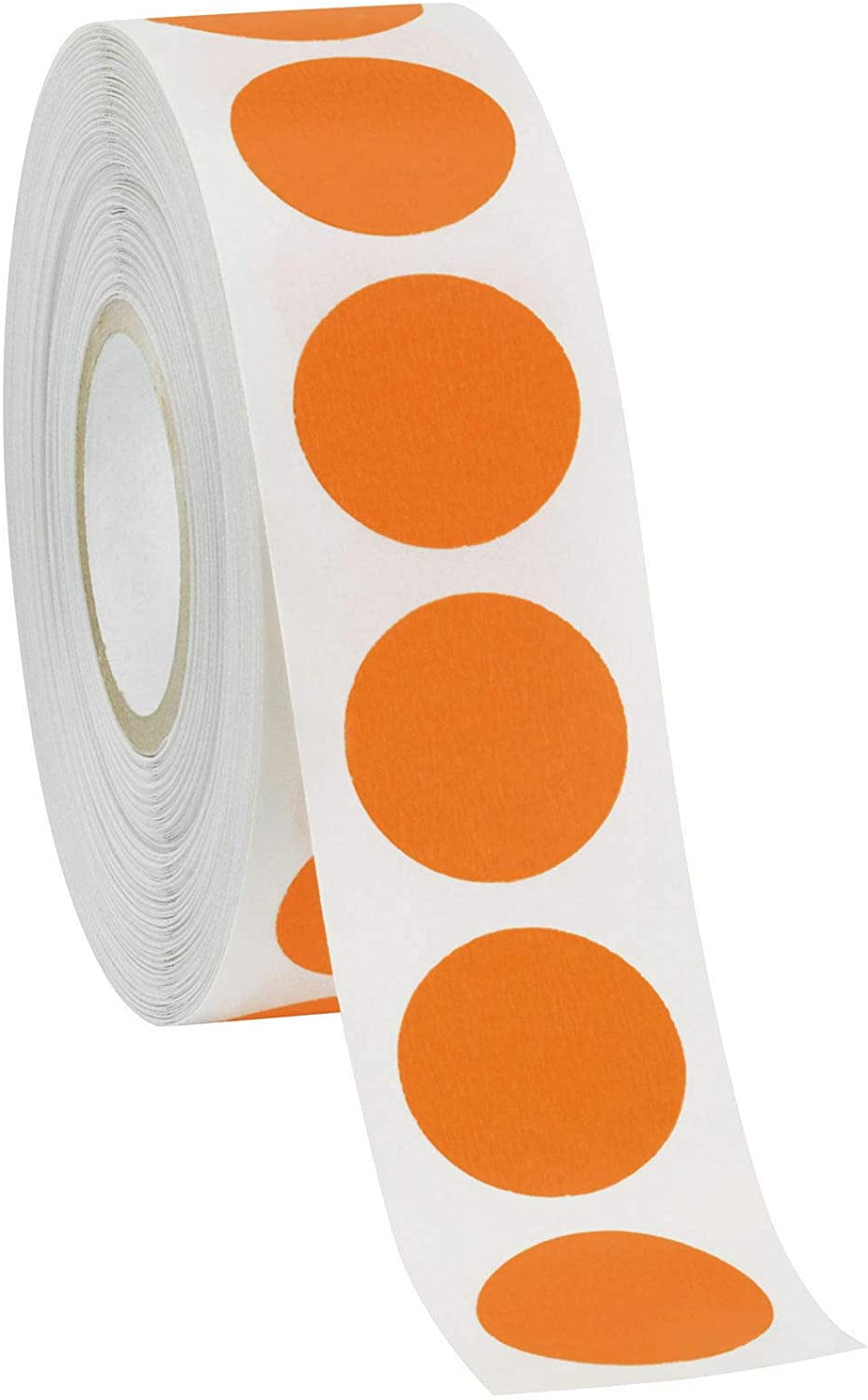 Self Adhesive Labels 3/4" Dot Circle Stickers Orange 1000 Labels 1 Roll ...