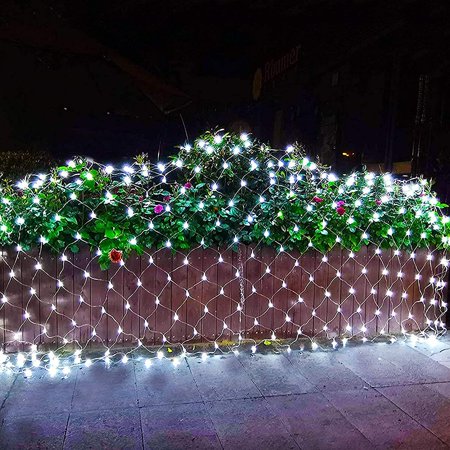 7ft x 5ft 200 LED Christmas Net Lights, 8 Modes Low Voltage Bush Lights ...