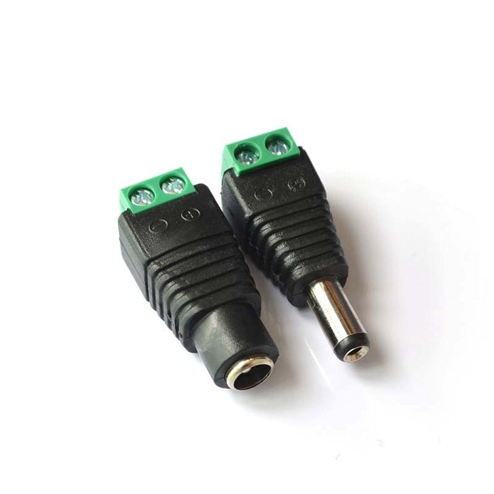 5.5x2.1mm DC Power Connectors, Male/Female, for LED, CCTV, Electronics ...