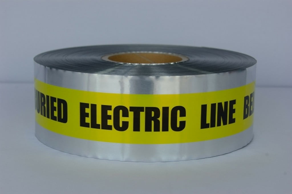 Detectable Underground Tape - Caution Buried Electric Line Below - 3" X 1000 Ft Roll (8 Roll ...