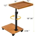 C Table End Table Adjustable Height, 360°Swivel TV Tray Table for Small ...