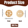 100Pcs 2-Hole Coconut Buttons Flat Round with Flower Wheat 12.5x2.5mm ...