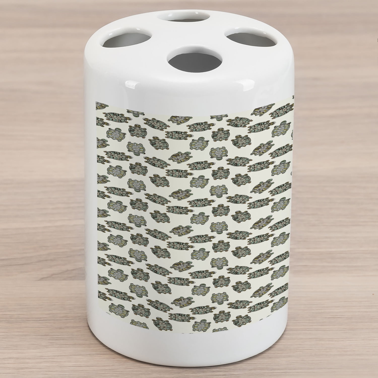 Turtle Ceramic Toothbrush Holder, Tortoise Pattern with Ornate ...