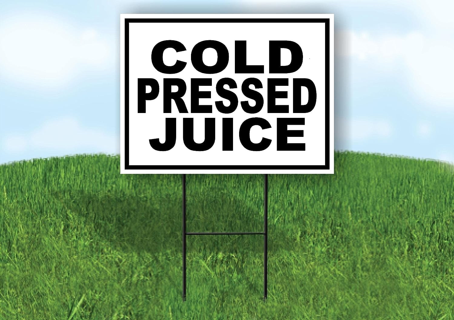 Work House Signs Single Sided Sign Cold Pressed Juice Black Border Yard ...
