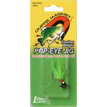 Leland Lures Crappie Magnet Pop-Eye Jigs - Chartreuse - Walmart.com