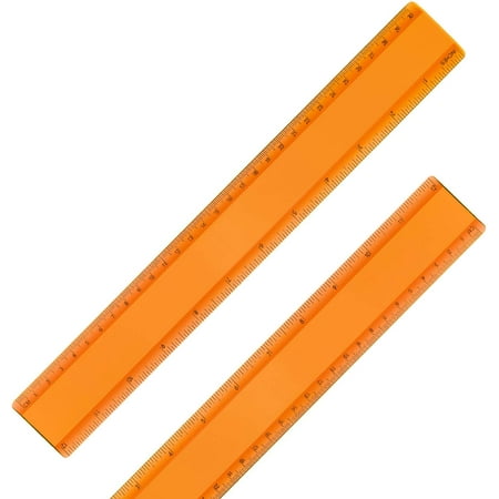 2 Pack Plastic Ruler Straight Ruler Plastic Measuring Tool for Student ...