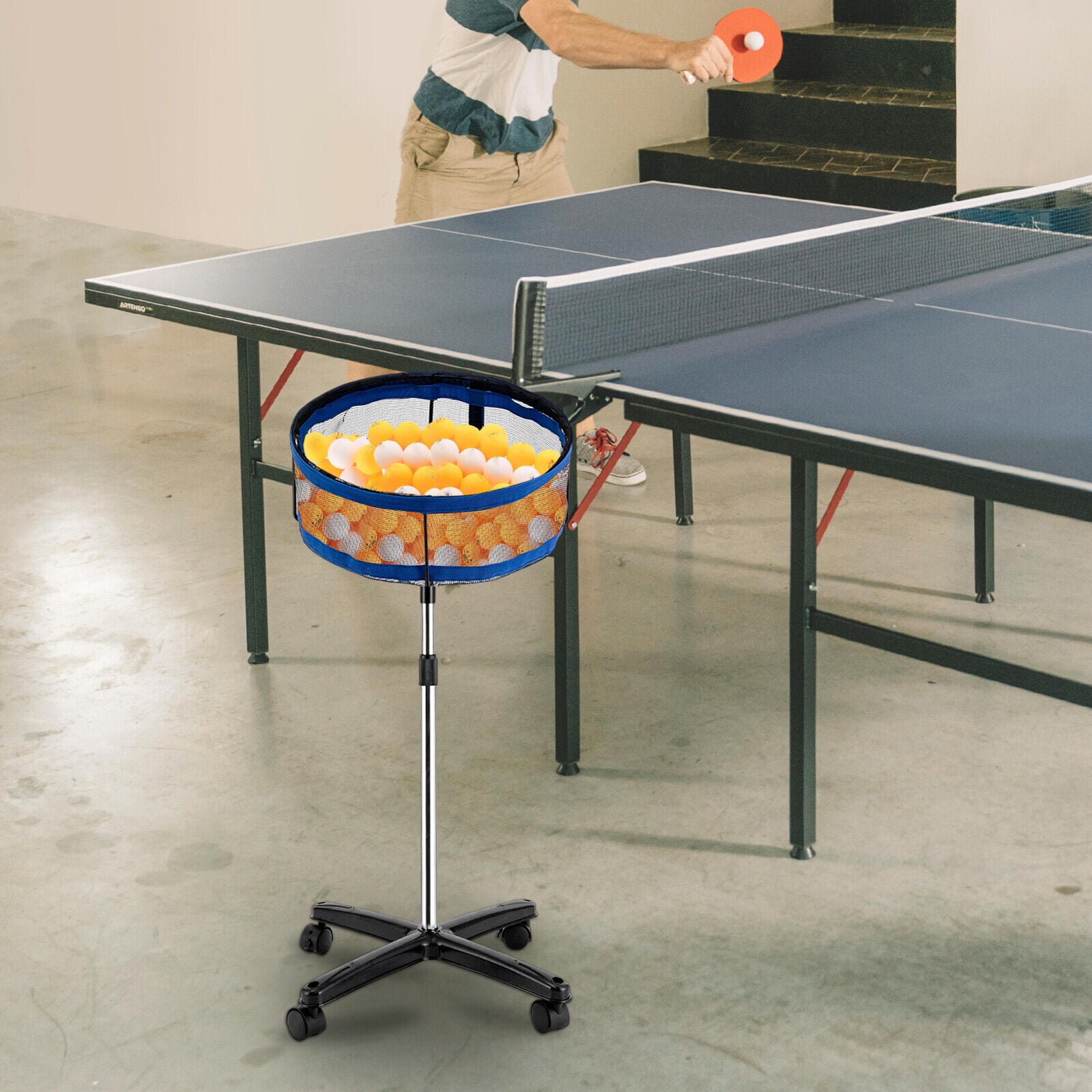 Ping Pong Ball Collector Picker Rolling Table Tennis Ball Storage Net ...