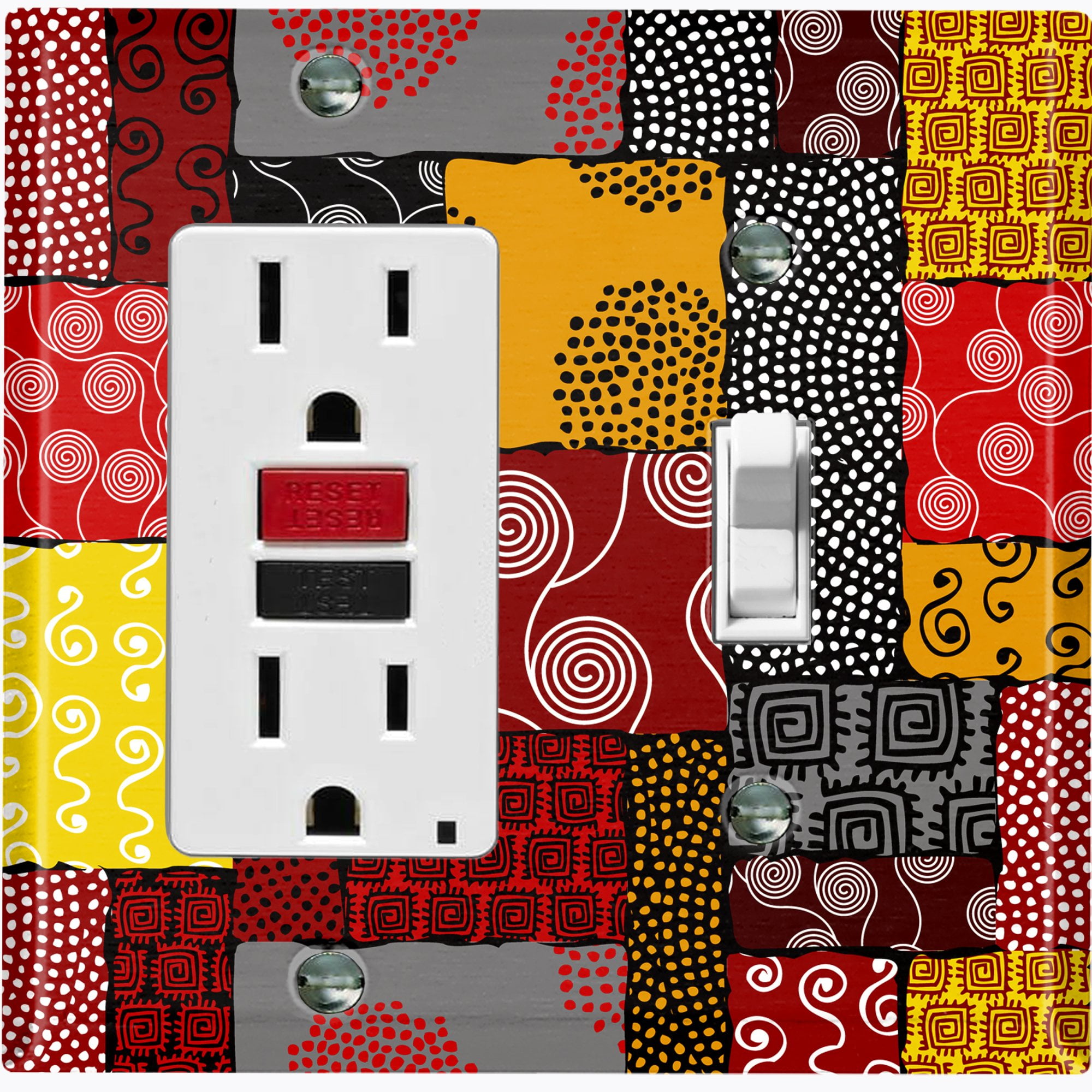 Metal Light Switch Plate Cover Colorful Safari African Tribal Art ...