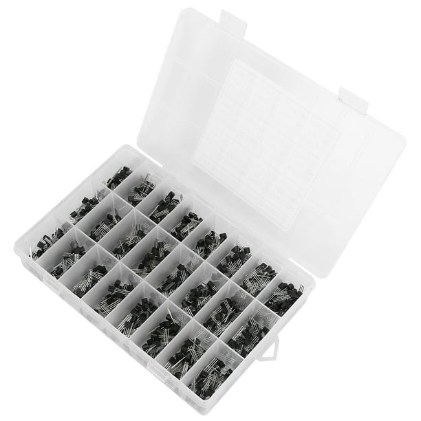 ANGGREK Transistor Assortment Box,840 Pcs In‑Line TO‑92 Transistors NPN ...