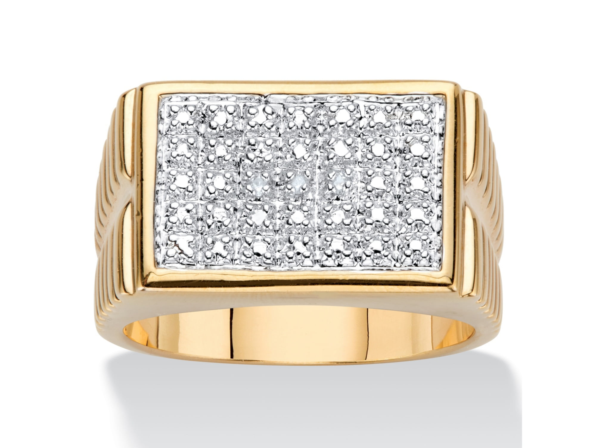 PalmBeach Jewelry Men's Diamond Accent 18k Gold-Plated Two-Tone ...
