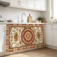 Burnt Orange Boho Cabinet Curtains for Shelves, Beige Brown Ethnic ...