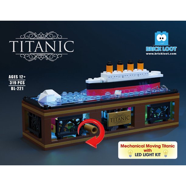 Titanic Ship Brick Set - Moving Titanic with LED Light Kit Included ...