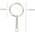 50-Piece Split Key Ring Kit with Chains & Jump Rings - 1 Inch Silver ...