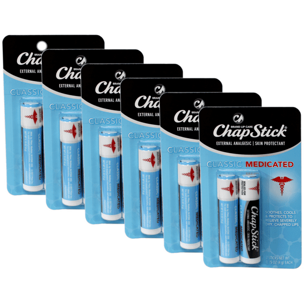ChapStick Classic Medicated Skin Protectant Two 0.15 oz Sticks Each ...