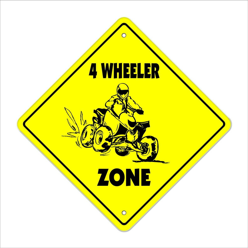 4 Wheeler Crossing Sign Zone Xing | Indoor/Outdoor | 14" Tall monster ...