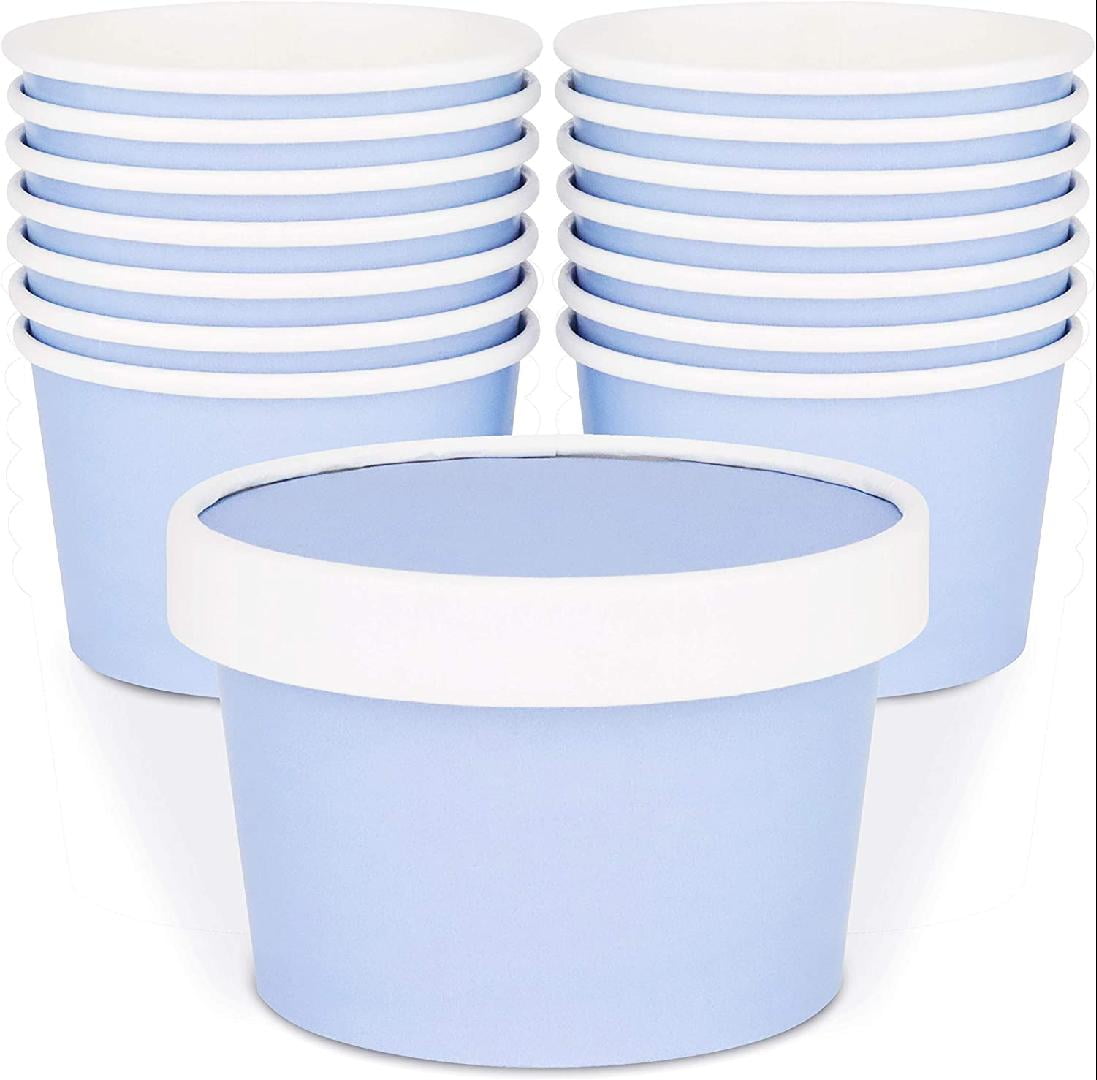 Ice Cream Containers With Lids - 6 oz (Mini Pint, 30 set) Disposable ...