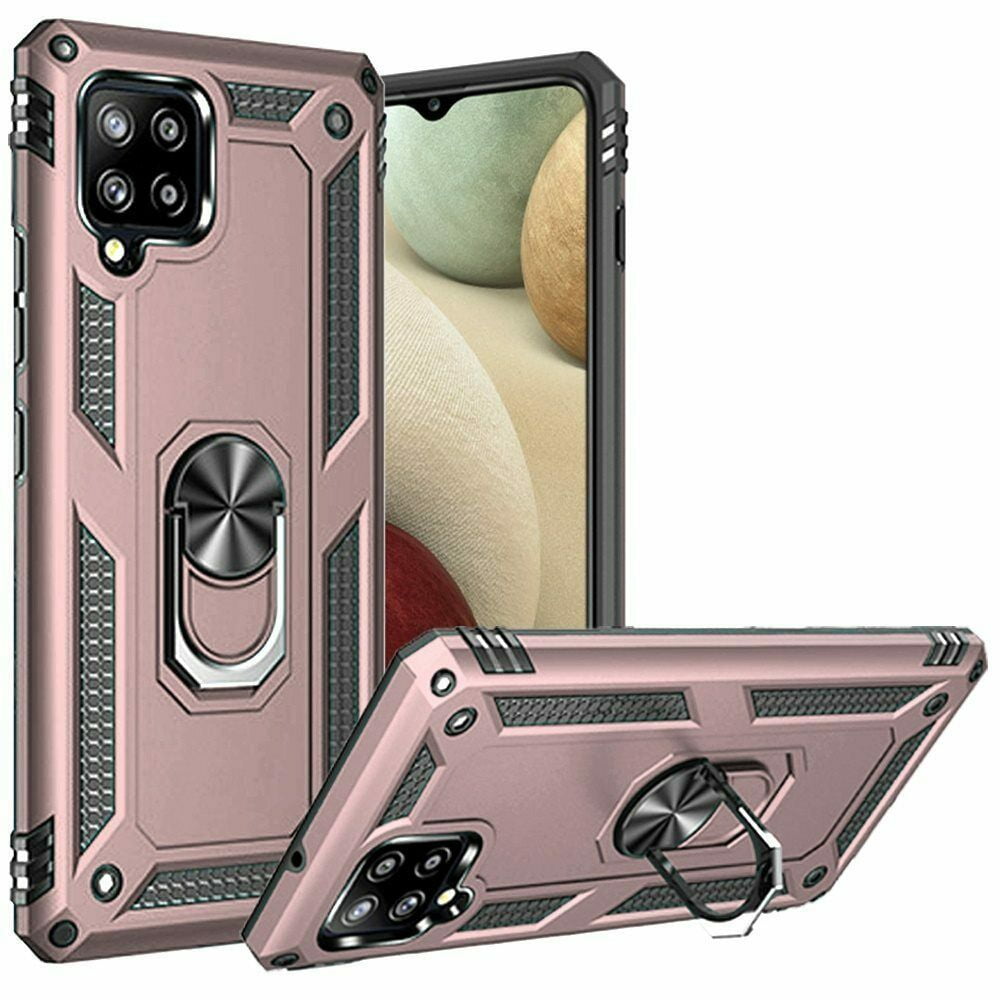 Kaleidio Case For Samsung Galaxy A12 5G [Hybrid Protector] Rubberized Shockproof [Ring Stand] 2 ...