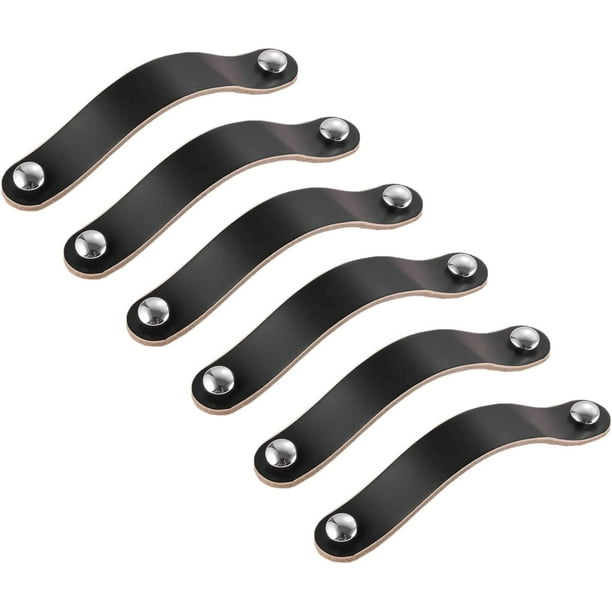 8 Pieces Leather Handles 96mm Leather Cabinet Pulls, Drawer Pulls ...