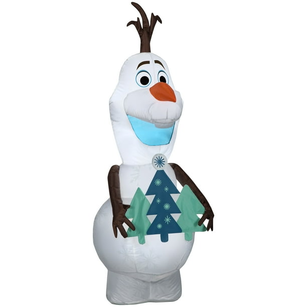 Gemmy 4ft Airblown Inflatable Olaf Holding Christmas Tree Disney ...